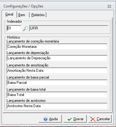 Como cadastrar UFIR - Ativo - Base de Conhecimento