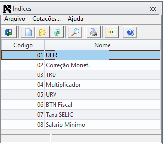 Como cadastrar UFIR - Ativo - Base de Conhecimento
