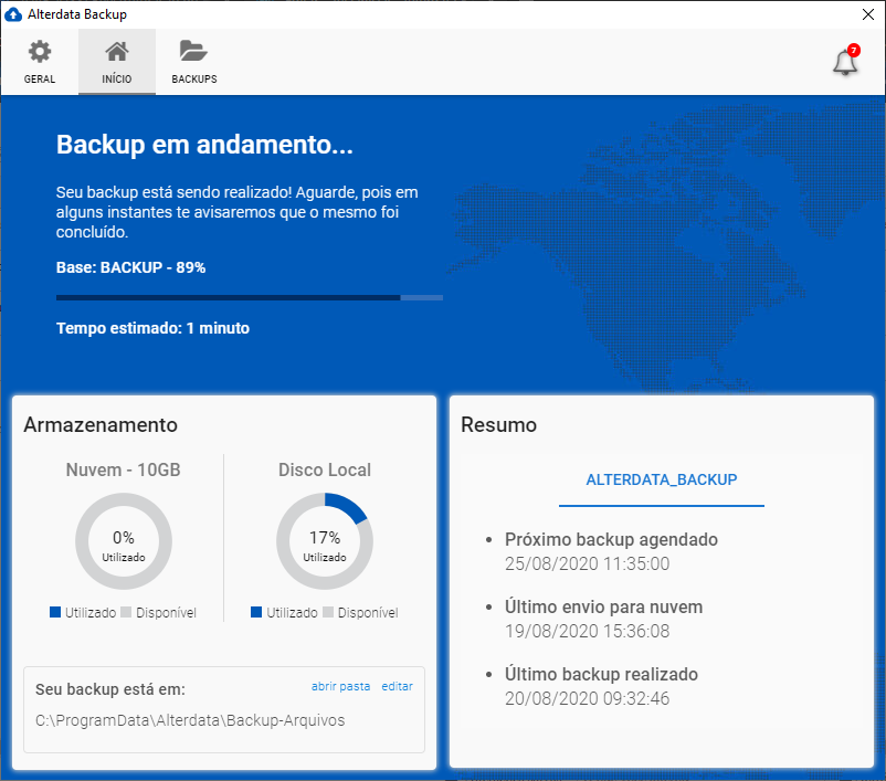 .Backup - Tela inicial v1.00 - Alterdata Backup