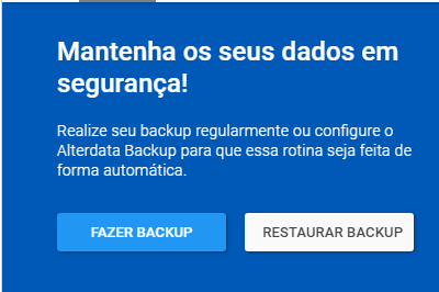 Tela inicial - Alterdata Backup