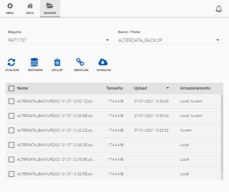 Backups - Alterdata Backup