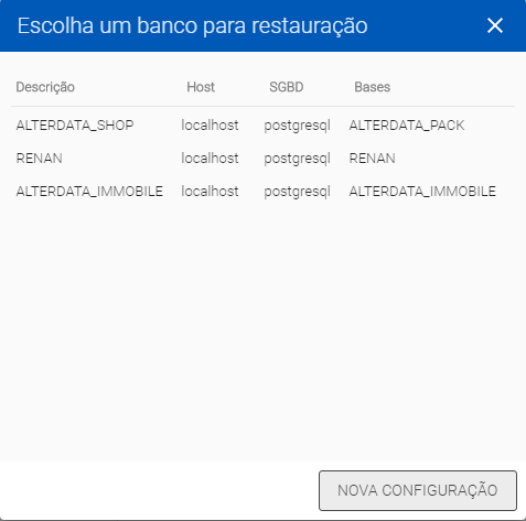 Restaurar backup - Alterdata Backup