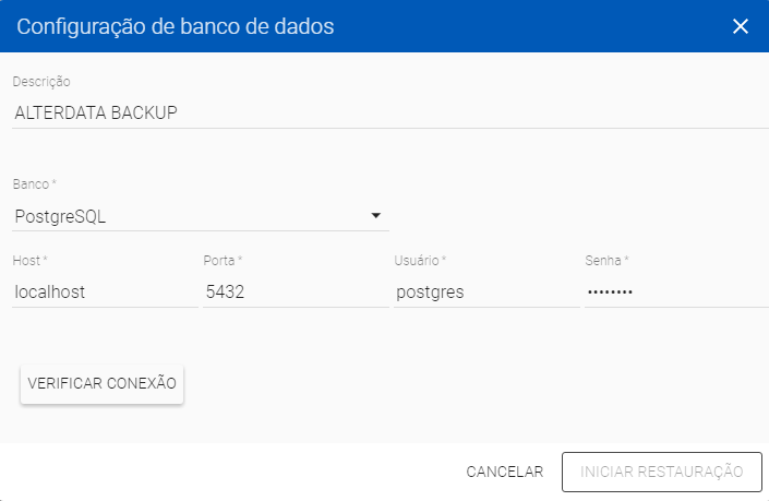Restaurar backup - Alterdata Backup
