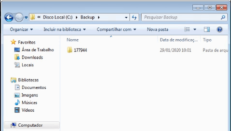 Como localizar meus backups? - Alterdata Backup