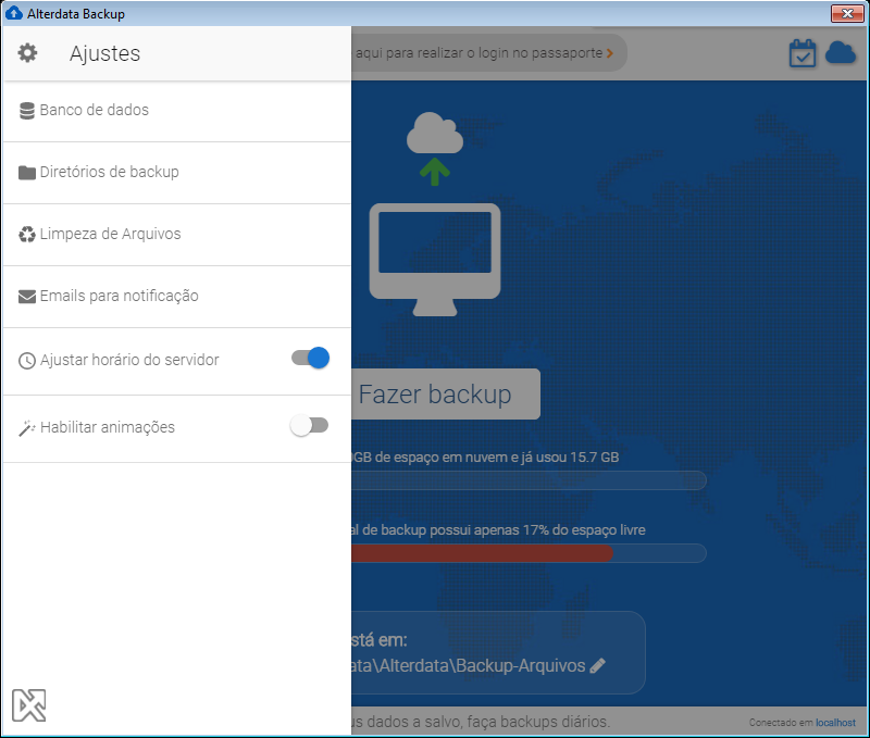 Versão 3.8.0 - Alterdata Backup