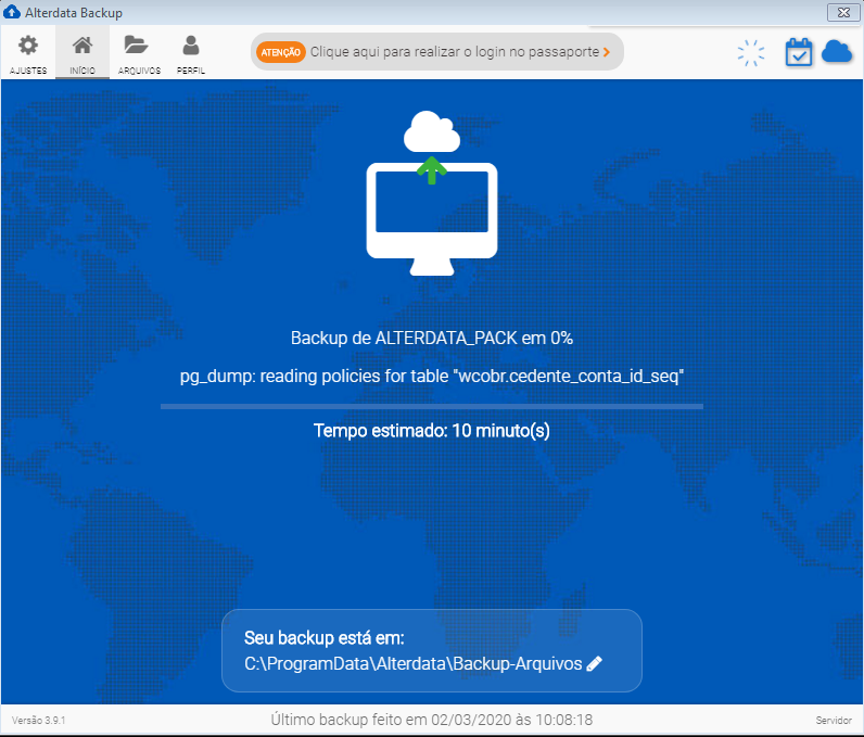 Versão 3.9.1 - Alterdata Backup