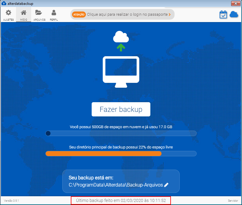 Versão 3.9.1 - Alterdata Backup