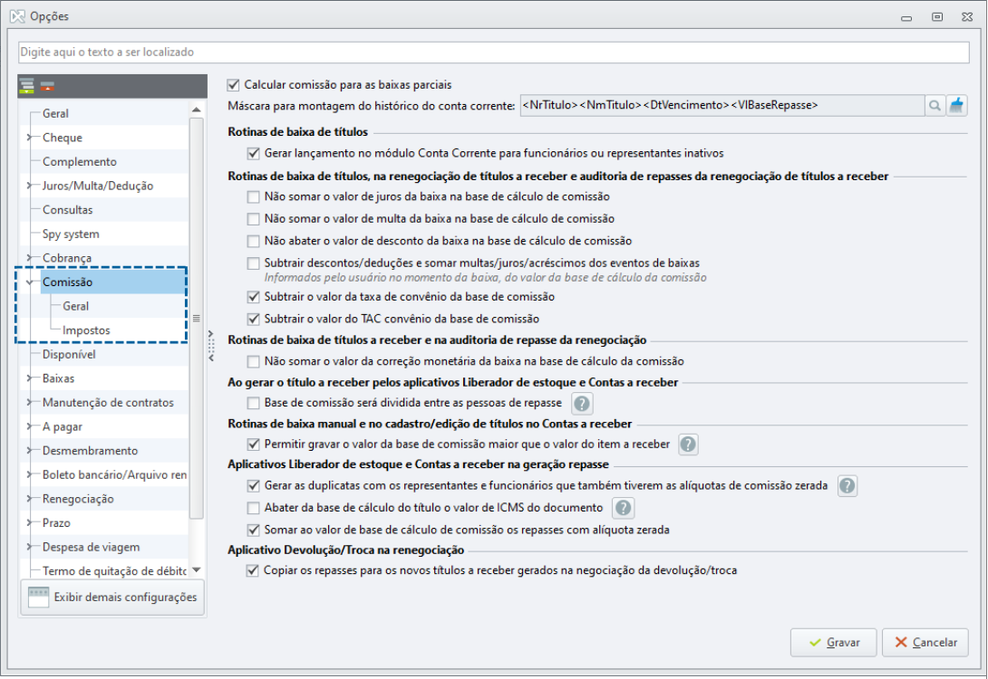 Configurações necessárias para o cálculo de comissão - Bimer - Base de ...