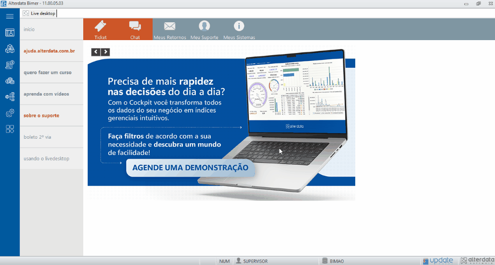 Alterando a senha do usuário no Bimer ERP - Bimer - Base de Conhecimento