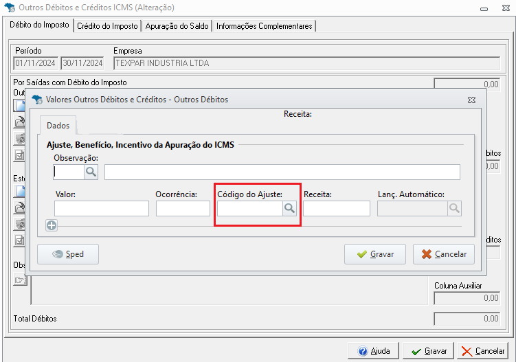 SPED ICMS - Erro de validação: Código inválido. Utilizar código da ...