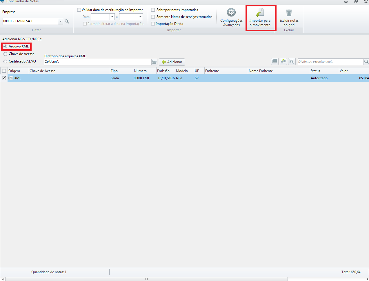 Como importar uma NFE por XML - Fiscal - Base de Conhecimento