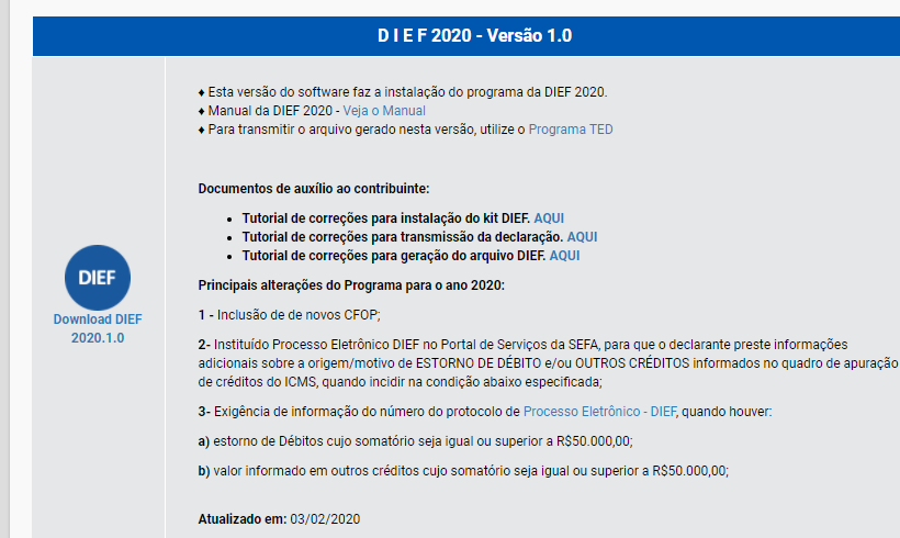 PACK - FISCAL: DIEF / PA (Declarações de Informações Econômico Fiscais ...