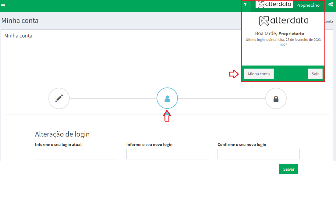 Como alterar o login do proprietário - Immobile Web - Base de Conhecimento