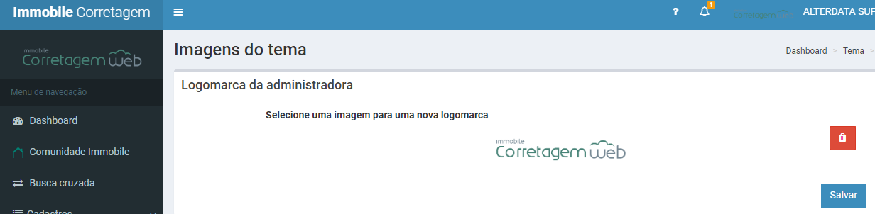 Como alterar a logo marca do site - Immobile Web - Base de Conhecimento
