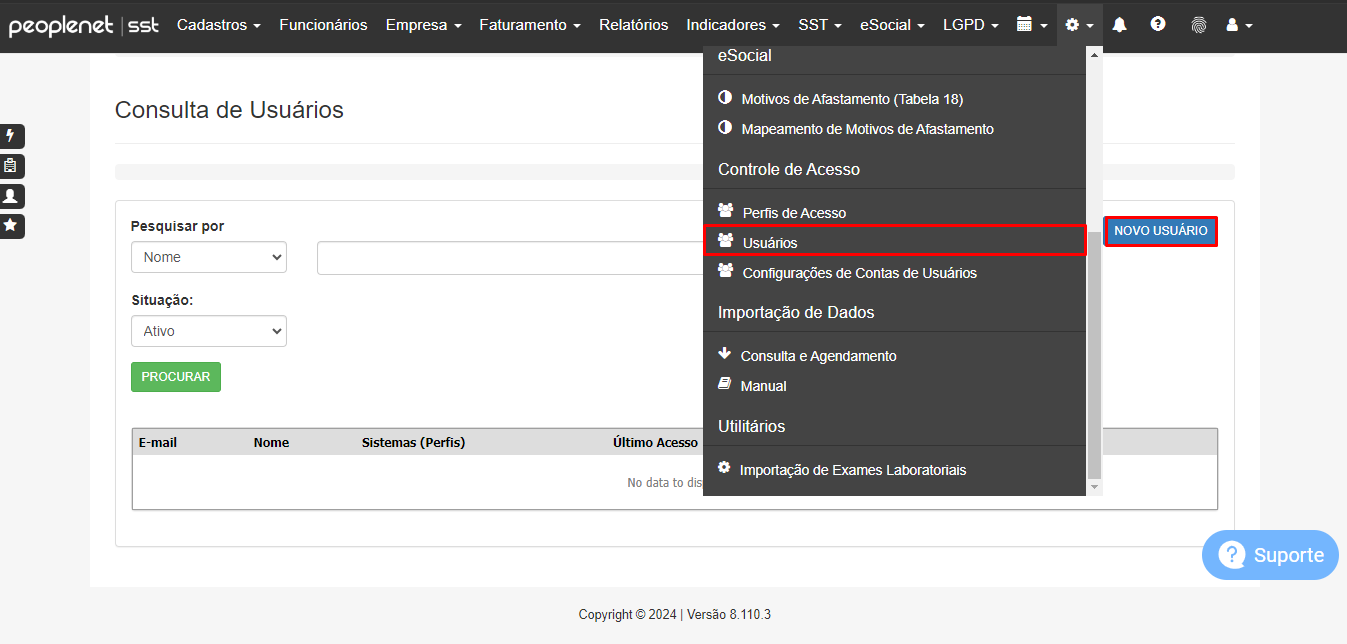 Peoplenet - SST - Como criar um novo usuário - Peoplenet - Base de ...