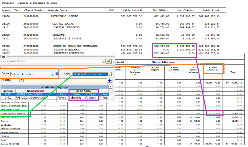 C1397-Importação de Saldos para DMPL-Mutação do Patrimônio Líquido ...