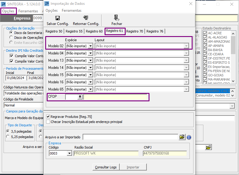 F1080 - Como importar nota fiscal modelo 2 pelo Sintegra - Base de ...
