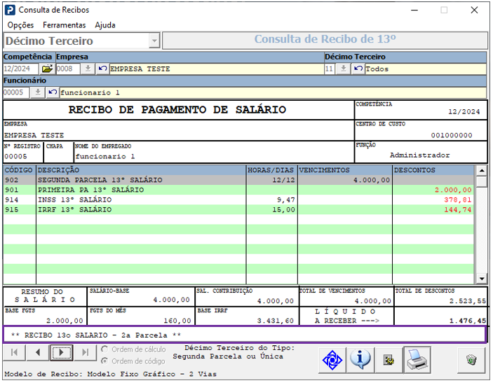 FP322 - 13º Salário - Salário no Informe de Rendimentos. - Base de ...