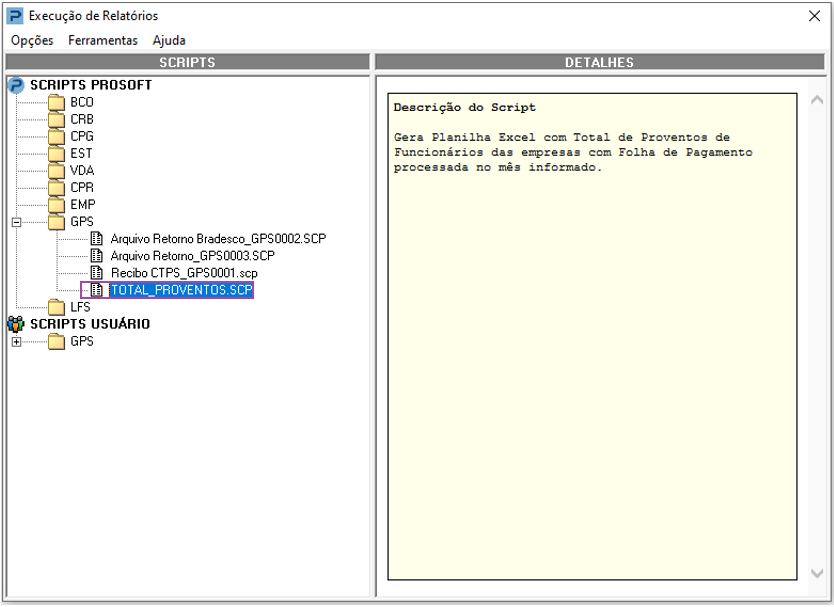 Fp3101 Relat Rios Scripts Prosoft Emiss O De Relat Rio Em Excel