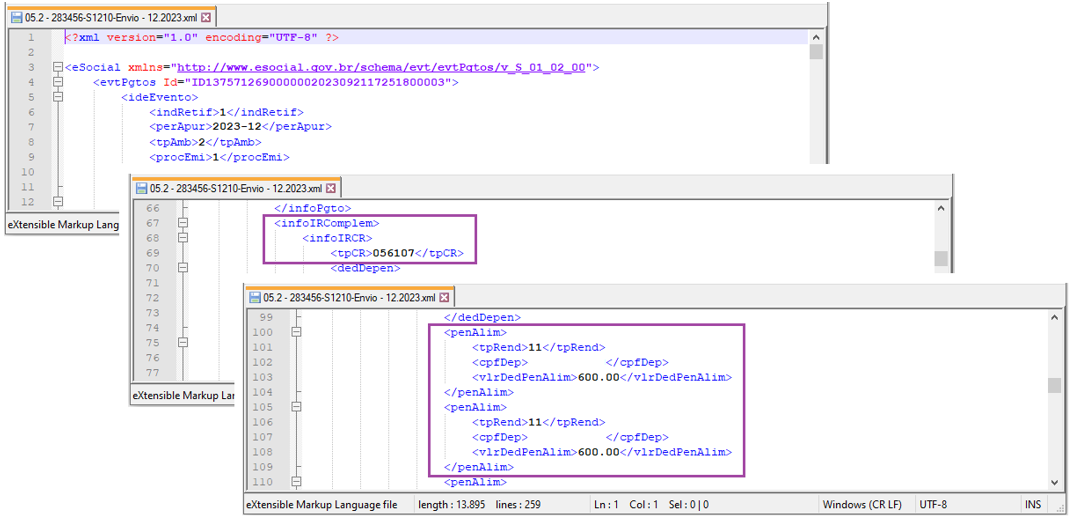 FP3112 – Evento S-1210 – Informações Complementares de Imposto de Renda ...